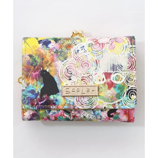 ZOZO問い合わせ番号:104174398ショップ:ScoLar，スカラーブランド:ScoLar，スカラー商品名:SC80-2：黒ネコ×スカラーちゃん 花柄口金財布カテゴリ:財布/小物>財布ブランド品番:SC80-2素材:合成皮革原産...