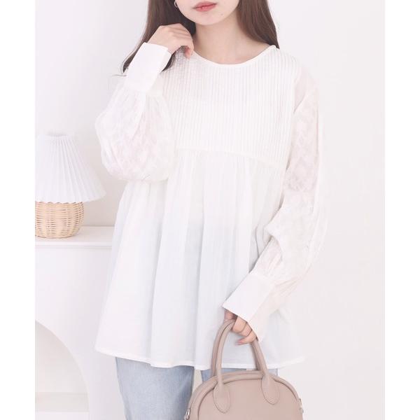 『タイムセール実施中』ZOZO問い合わせ番号:104174489ショップ:FUNALIVE，ファンアライブブランド:FUNALIVE，ファンアライブ商品名:ピンタック＆袖口JQDギャザーブラウスカテゴリ:トップス>シャツ/ブラウスブラ...