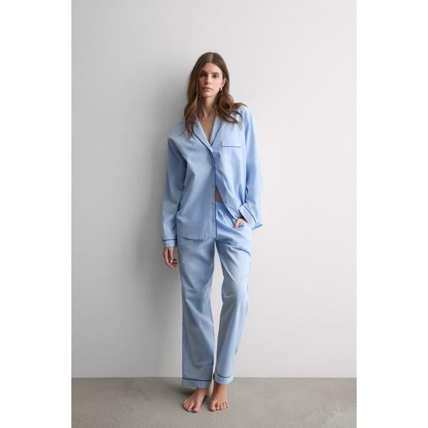 『タイムセール実施中』ZOZO問い合わせ番号:104174664ショップ:Intimissimi，インティミッシミブランド:Intimissimi，インティミッシミ商品名:Chambray NI コットン＆モダール ロングパジャマカテゴリ:...