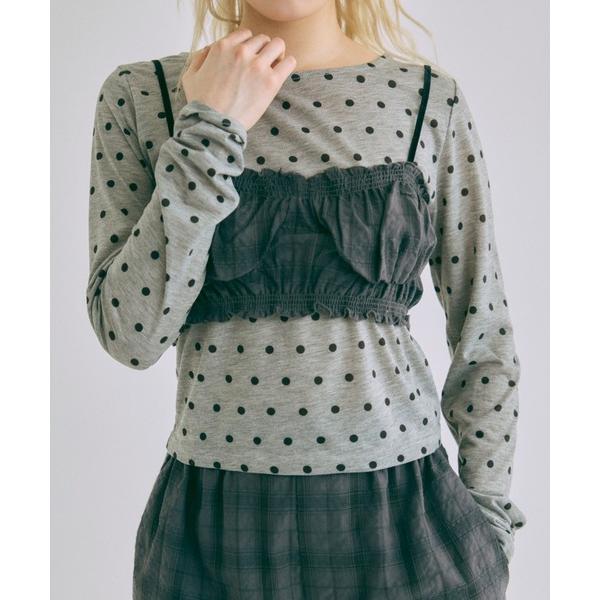 ZOZO問い合わせ番号:104175046ショップ:Dorry Doll，ドリードールブランド:EN NEUME，エンノイム商品名:Sheer Dotted Crewneck Long Teeカテゴリ:トップス>Tシャツ/カットソーブ...