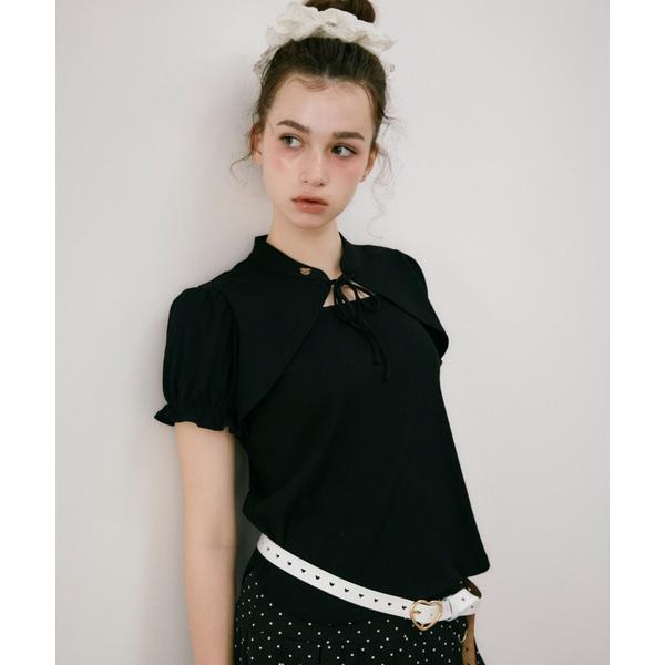 ZOZO問い合わせ番号:104175279ショップ:idem，イデムブランド:idem，イデム商品名:lady cut out china tops / デザインチャイナカラートップスカテゴリ:トップス>Tシャツ/カットソーブランド品...