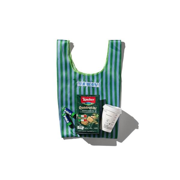 ZOZO問い合わせ番号:104177439ショップ:PUEBCO，プエブコブランド:PUEBCO，プエブコ商品名:SCHOOL TIE FABRIC SMALL BAG / GreenxLight Blueカテゴリ:バッグ>エコバッグ...