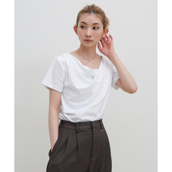 ZOZO問い合わせ番号:104177615ショップ:select MOCA，セレクトモカブランド:select MOCA，セレクトモカ商品名:ドレープネックハーフスリーブTシャツカテゴリ:トップス>Tシャツ/カットソーブランド品番:c...