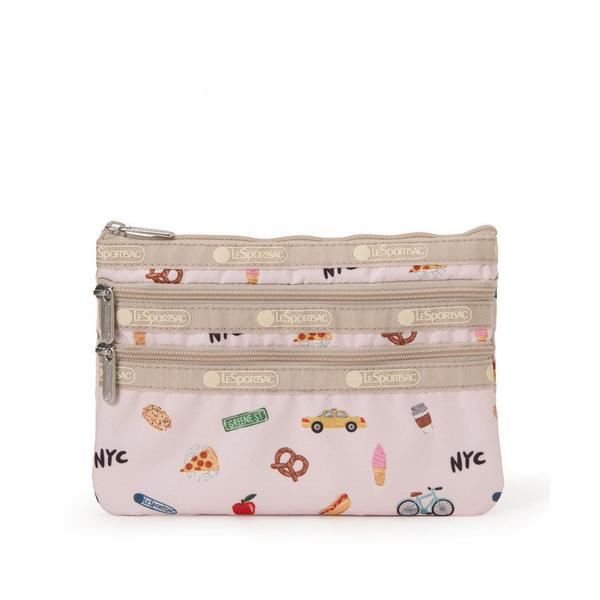 ZOZO問い合わせ番号:104212910ショップ:LeSportsac，レスポートサックブランド:LeSportsac，レスポートサック商品名:3ZIP COSMETIC NYCアイコンズピンクカテゴリ:財布/小物>ポーチブランド品...