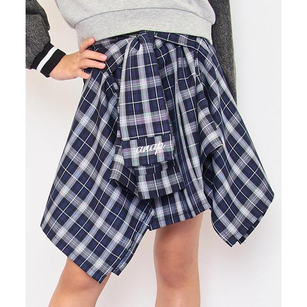 ZOZO問い合わせ番号:104213047ショップ:ANAP，アナップブランド:ANAP kids，アナップキッズ商品名:腰巻風チェックスカートカテゴリ:スカート>スカートブランド品番:421-3565素材:表地/ポリエステル100%...