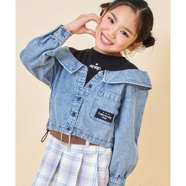 ZOZO問い合わせ番号:104213052ショップ:ANAP，アナップブランド:ANAP kids，アナップキッズ商品名:フェイクレイヤードシャツデザイントップスカテゴリ:トップス>その他トップスブランド品番:423-3564素材:ブ...