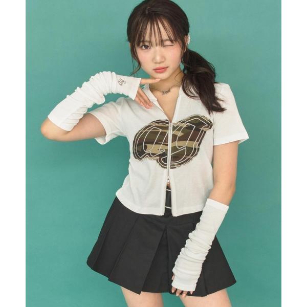 ZOZO問い合わせ番号:104213084ショップ:ANAP，アナップブランド:ANAP GiRL，アナップガール商品名:ダブルジップ ハトメ パーカー アームウオーマー付カテゴリ:トップス>パーカーブランド品番:918-7901素材...