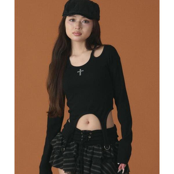 ZOZO問い合わせ番号:104213228ショップ:WEGO，ウィゴーブランド:DISPARK，ディスパーク，WEGO，ウィゴー商品名:DISPARK/【26年春夏新作】クロスデザインガータートップカテゴリ:トップス>Tシャツ/カット...