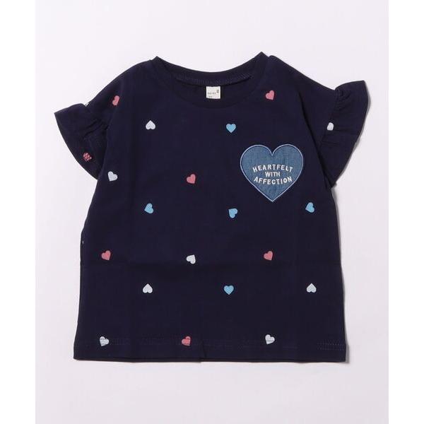 ZOZO問い合わせ番号:104213503ショップ:F.O.Online Store，エフオーオンラインストアブランド:apres les cours，アプレレクール商品名:【WEB限定】ハート・フラワーアップリケフリルTシャツカテゴリ:ト...