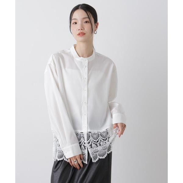 ZOZO問い合わせ番号:104213867ショップ:NANO universe，ナノユニバースブランド:NANO universe，ナノユニバース商品名:スカラレースコンビスタンドカラーシャツカテゴリ:トップス>シャツ/ブラウスブラン...