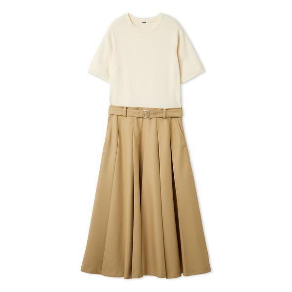 ZOZO問い合わせ番号:104216374ショップ:Mila Owen，ミラ オーウェンブランド:Mila Owen，ミラオーウェン商品名:プリーツスカートニットドッキングワンピースカテゴリ:ワンピース/ドレス>ワンピースブランド品番...