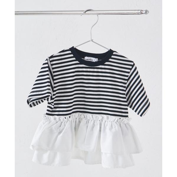 ZOZO問い合わせ番号:104216941ショップ:pairmanon，ペアマノンブランド:pairmanon，ペアマノン，coucou manon，ククゥ マノン商品名:【綿100%】ガールズ ペプラム ドッキング ボーダーTシャツカテゴ...