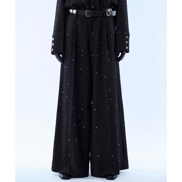 ZOZO問い合わせ番号:104218171ショップ:IF Div.，アイエフディビジョンブランド:seyto，セイト商品名:Rhinestone detail wide straight pants / ラインストーンディティールワイドスト...