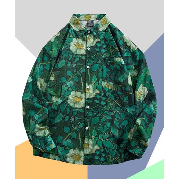 参考価格：4，950円発売時期：2023年09月コンディション：B（目立つ使用感なし）使用感が少ない、または気にならないアイテム内側：汚れ参考商品名：【BENDER TOKYO】レトロ 総柄プリント レギュラーカラーシャツ 長袖 柄シャツ［...