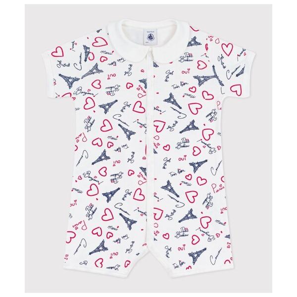 ※このアイテムは返品・交換対象外商品です。ZOZO問い合わせ番号:104254086ショップ:PETIT BATEAU，プチバトーブランド:PETIT BATEAU，プチバトー商品名:衿つきプリントショートロンパースカテゴリ:ママ＆ベビー&...