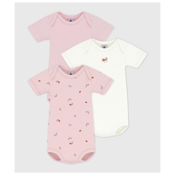 ※このアイテムは返品・交換対象外商品です。ZOZO問い合わせ番号:104254100ショップ:PETIT BATEAU，プチバトーブランド:PETIT BATEAU，プチバトー商品名:プリント半袖ボディ３枚組カテゴリ:ママ＆ベビー>ロ...