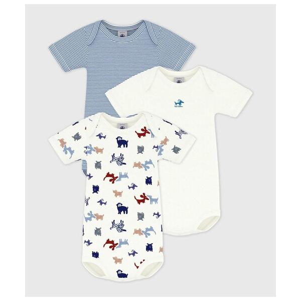 ※このアイテムは返品・交換対象外商品です。ZOZO問い合わせ番号:104254102ショップ:PETIT BATEAU，プチバトーブランド:PETIT BATEAU，プチバトー商品名:半袖ボディ３枚組カテゴリ:ママ＆ベビー>ロンパース...