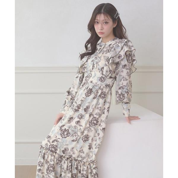 『タイムセール実施中』ZOZO問い合わせ番号:104254522ショップ:Ambre Neige，アンブルネージュブランド:Ambre Neige，アンブルネージュ商品名:flower ruffle frills long dress / ...