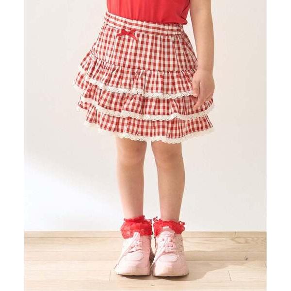 ZOZO問い合わせ番号:104290414ショップ:petit main，プティマインブランド:Lycee mine，リセマイン，petit main，プティマイン商品名:【UV加工】ギンガムチェックティアードスカート(インパン付き) 【L...