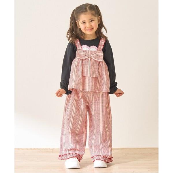 ZOZO問い合わせ番号:104290419ショップ:petit main，プティマインブランド:Lycee mine，リセマイン，petit main，プティマイン商品名:【セットアップ】リボン付きキャミトップス・ゆったりパンツセットアップ...