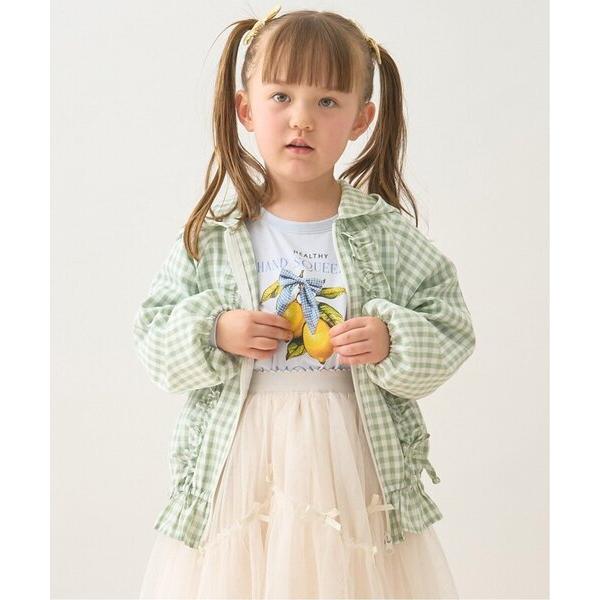 ZOZO問い合わせ番号:104290438ショップ:petit main，プティマインブランド:Lycee mine，リセマイン，petit main，プティマイン商品名:【UV加工】ギンガムチェックフリルブルゾン【Lycee mineバレ...