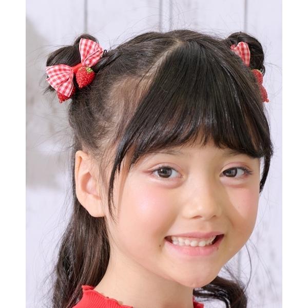 ZOZO問い合わせ番号:104290469ショップ:NARUMIYA ONLINE，ナルミヤ オンラインブランド:mezzo piano，メゾピアノ商品名:イチゴリボン　ヘアポニーカテゴリ:ヘアアクセサリー>その他ヘアアクセサリーブラ...