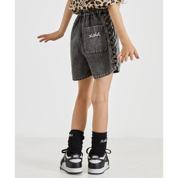 ZOZO問い合わせ番号:104290500ショップ:X-girl Stages，エックスガール ステージスブランド:X-girl Stages，エックスガールステージス商品名:サイドレースアップ デニムショートパンツカテゴリ:パンツ>...