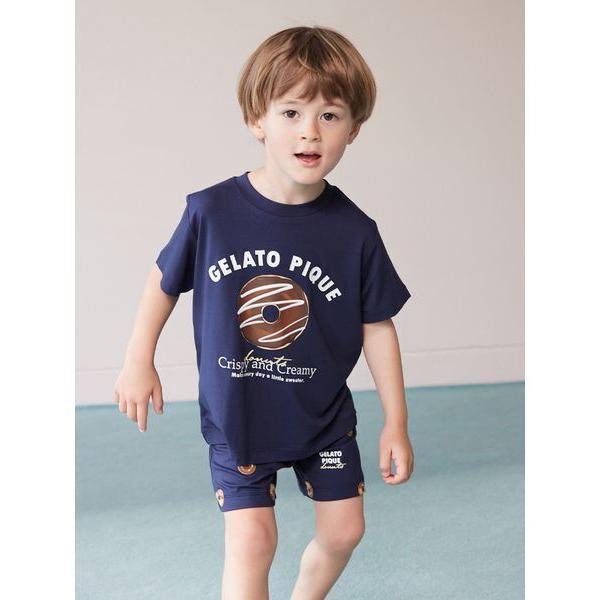 ZOZO問い合わせ番号:104290598ショップ:gelato pique，ジェラート　ピケブランド:gelato pique，ジェラートピケ商品名:【KIDS】ドーナツワンポイントプリントTシャツカテゴリ:ルームウェア>ルームウェ...