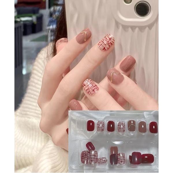 『タイムセール実施中』※このアイテムは返品・交換対象外商品です。コスメ商品ZOZO問い合わせ番号:104290806ショップ:Ada.，エイダブランド:shoppinggo，ショッピングゴー商品名:ネイルチップ ショート きらきら ワインレ...