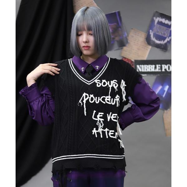 『セール実施中』ZOZO問い合わせ番号:104326206ショップ:axes femme，アクシーズファムブランド:NIBBLE POISON，ニブルポイズン商品名:コード刺繍ニットベストカテゴリ:トップス>ニット/セーターブランド品...