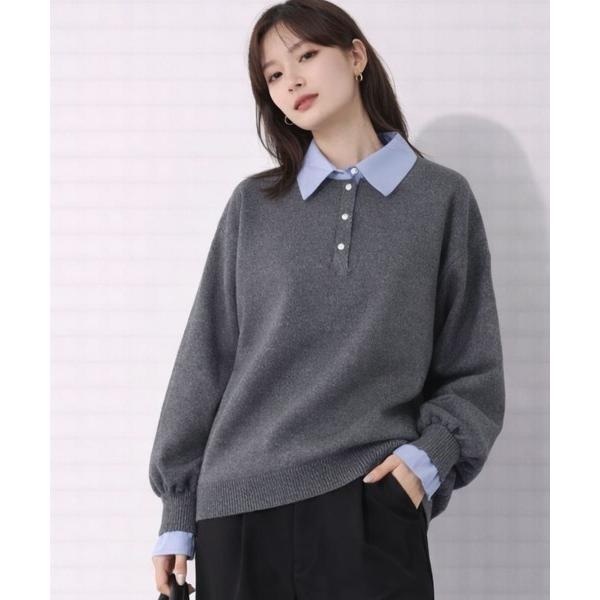 ZOZO問い合わせ番号:104327623ショップ:BAYBLO，ベイブロブランド:BAYBLO，ベイブロ商品名:(KE)   襟付きポロトップス【フェイクレイヤード】カテゴリ:トップス>ニット/セーターブランド品番:ede-2419...