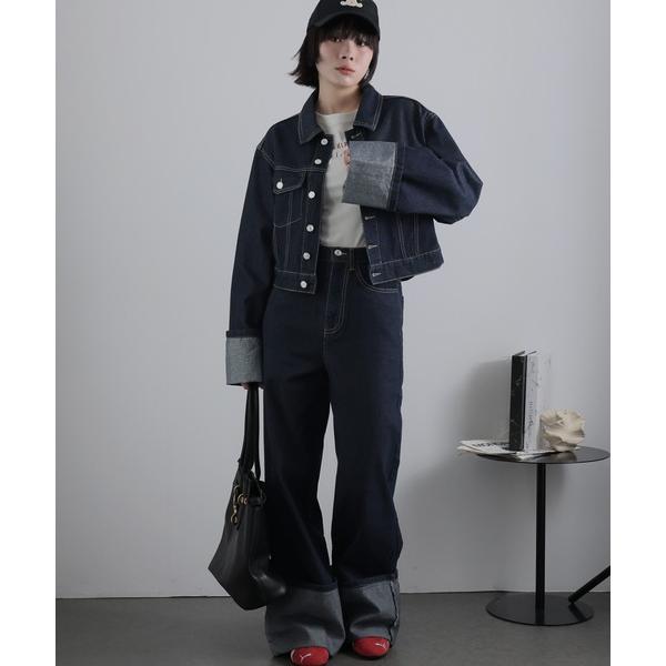 『タイムセール実施中』ZOZO問い合わせ番号:104327804ショップ:Ulysses，ユリシスブランド:Ulysses，ユリシス商品名:【セットアップ】折り返しデザインデニムジャケット＆パンツカテゴリ:ジャケット/アウター>セット...