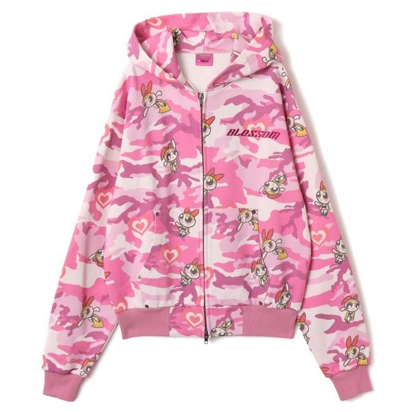 ZOZO問い合わせ番号:104328453ショップ:atmos pink，アトモスピンクブランド:atmos pink，アトモスピンク商品名:The Powerpuff Girls x atmos pink Camouflage Zip-u...