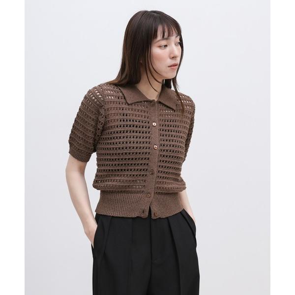 ZOZO問い合わせ番号:104329718ショップ:select MOCA，セレクトモカブランド:select MOCA，セレクトモカ商品名:ループヤーン襟付きサマーニットカーディガンカテゴリ:トップス>カーディガン/ボレロブランド品...