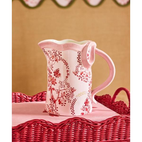 ZOZO問い合わせ番号:104329989ショップ:Cath Kidston，キャス キッドソンブランド:Cath Kidston，キャスキッドソン商品名:ピンク ボウ ジャグ フラワーベース Never Ending Floralカテゴリ...