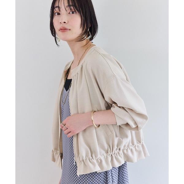 ZOZO問い合わせ番号:104365283ショップ:VIS，ビスブランド:VIS，ビス商品名:美easyリネンライクジップ裾フリルブルゾン/イージーケア・接触冷感カテゴリ:ジャケット/アウター>ブルゾンブランド品番:2026-A-BV...