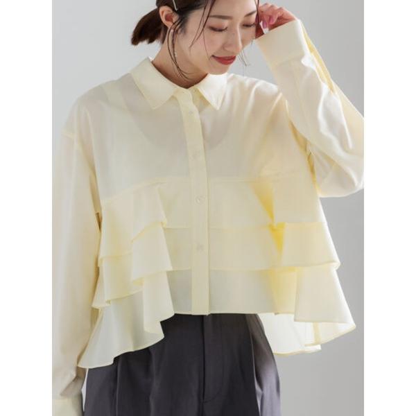 ZOZO問い合わせ番号:104365851ショップ:Te chichi，テチチブランド:Te chichi，テチチ商品名:ティアードフリルクロップトシャツカテゴリ:トップス>シャツ/ブラウスブランド品番:2701556-12-12素材...