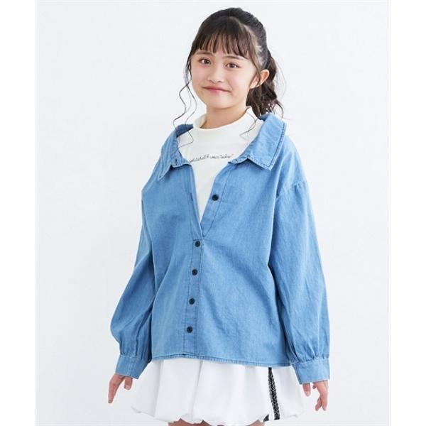 『タイムセール実施中』ZOZO問い合わせ番号:104366277ショップ:nissen，ニッセンブランド:QUNTSTYLE，キュントスタイル商品名:デニムシャツレイヤード風トップスカテゴリ:トップス>シャツ/ブラウスブランド品番:B...