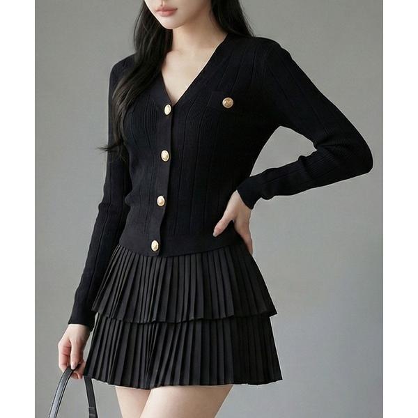 ZOZO問い合わせ番号:104366534ショップ:夢展望（YUMETENBO），ユメテンボウブランド:DearMyLoveRose，ディアマイラブローズ，夢展望，ユメテンボウ商品名:ニットカーデトップス×プリーツスカパンセットアップ【大き...