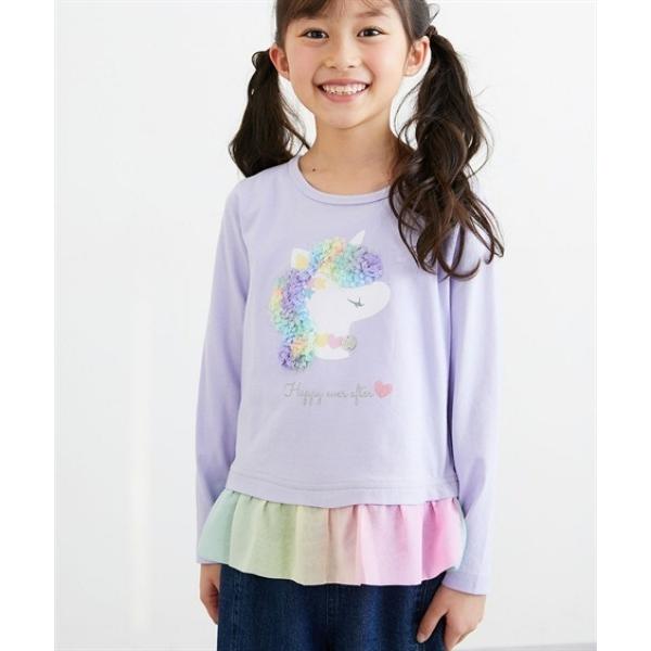 ZOZO問い合わせ番号:104366675ショップ:nissen，ニッセンブランド:QUNTSTYLE，キュントスタイル商品名:ユニコーン裾シフォン長袖プリントTシャツカテゴリ:トップス>Tシャツ/カットソーブランド品番:CYR012...