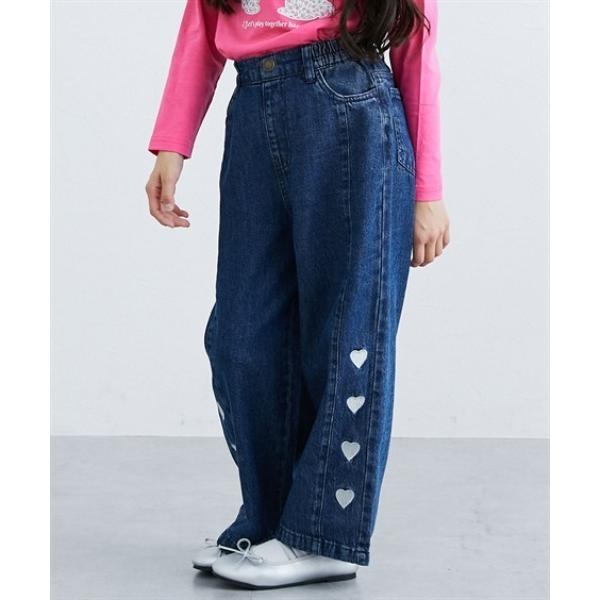ZOZO問い合わせ番号:104366771ショップ:nissen，ニッセンブランド:QUNTSTYLE，キュントスタイル商品名:ハート刺しゅうデニムワイドパンツカテゴリ:パンツ>デニムパンツブランド品番:CIY0226A0011素材:...