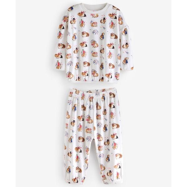 ZOZO問い合わせ番号:104367334ショップ:Cath Kidston，キャス キッドソンブランド:Cath Kidston，キャスキッドソン商品名:キッズ フリースパジャマ Guinea Pigカテゴリ:ルームウェア>ルームウ...