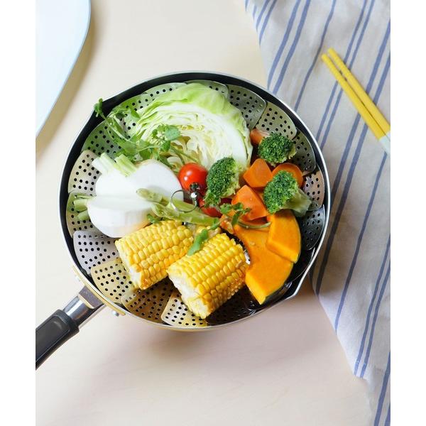 ZOZO問い合わせ番号:104367676ショップ:PEARL LIFE，パール ライフブランド:DELISH KITCHEN，デリッシュキッチン商品名:デリッシュキッチン ステンレス製フリーサイズ万能蒸し器カテゴリ:食器/キッチン>...