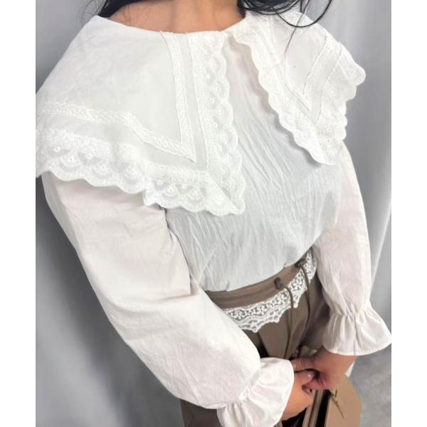 『タイムセール実施中』ZOZO問い合わせ番号:104367688ショップ:CORNERS，コーナーズブランド:Lots of Love，ロッツオブラブ，CORNERS，コーナーズ商品名:レースビッグカラーブラウスカテゴリ:トップス>シ...