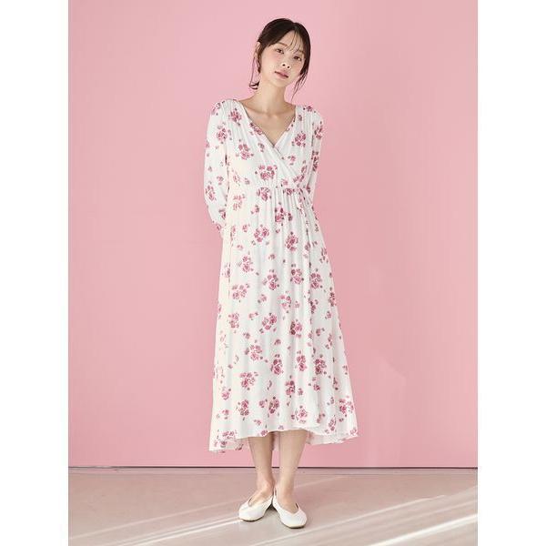 ZOZO問い合わせ番号:104367981ショップ:gelato pique，ジェラート　ピケブランド:gelato pique，ジェラートピケ商品名:さくら柄カップインカシュクールワンピースカテゴリ:ルームウェア>ルームウェア/パジ...