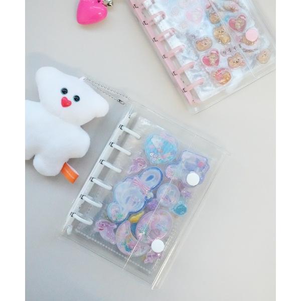 ZOZO問い合わせ番号:104368055ショップ:Port，ポートブランド:Jelly moo，ジェリームー商品名:【 Jelly moo / ジェリームー 】 A7サイズ クリア カラーリング バインダー シール帳 ( 10リフィル付き...