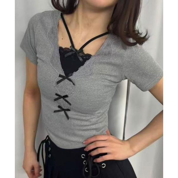 『タイムセール実施中』ZOZO問い合わせ番号:104368099ショップ:CORNERS，コーナーズブランド:Lots of Love，ロッツオブラブ，CORNERS，コーナーズ商品名:レイヤード風フロントレーストップスカテゴリ:トップス&...