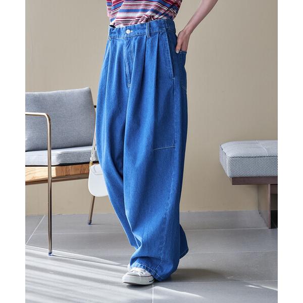 ZOZO問い合わせ番号:104368335ショップ:FREAK'S STORE，フリークスストアブランド:FREAK'S STORE，フリークスストア商品名:FIT MAGIC マーベルト タック カーブパンツ/タックカーブデニム/バレルデ...