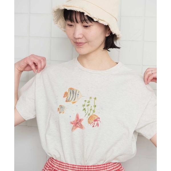 ZOZO問い合わせ番号:104368498ショップ:l'atelier du savon，アトリエ　ドゥ　サボンブランド:l'atelier du savon，アトリエドサボン商品名:海の生き物　クレヨンプリントTシャツカテゴリ:トップス&...