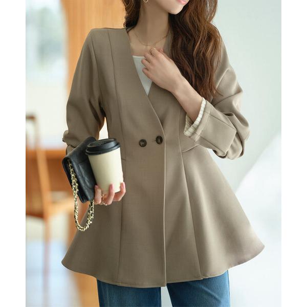 『タイムセール実施中』ZOZO問い合わせ番号:104368898ショップ:kobelettuce，コウベレタスブランド:KOBE LETTUCE，コウベレタス商品名:ペプラムジャケットカテゴリ:ジャケット/アウター>ノーカラージャケッ...